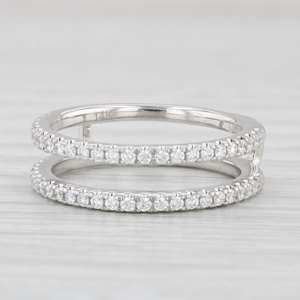 0.25ctw Diamond Ring Jacket 14k White Gold Wedding Band Enhancer Size