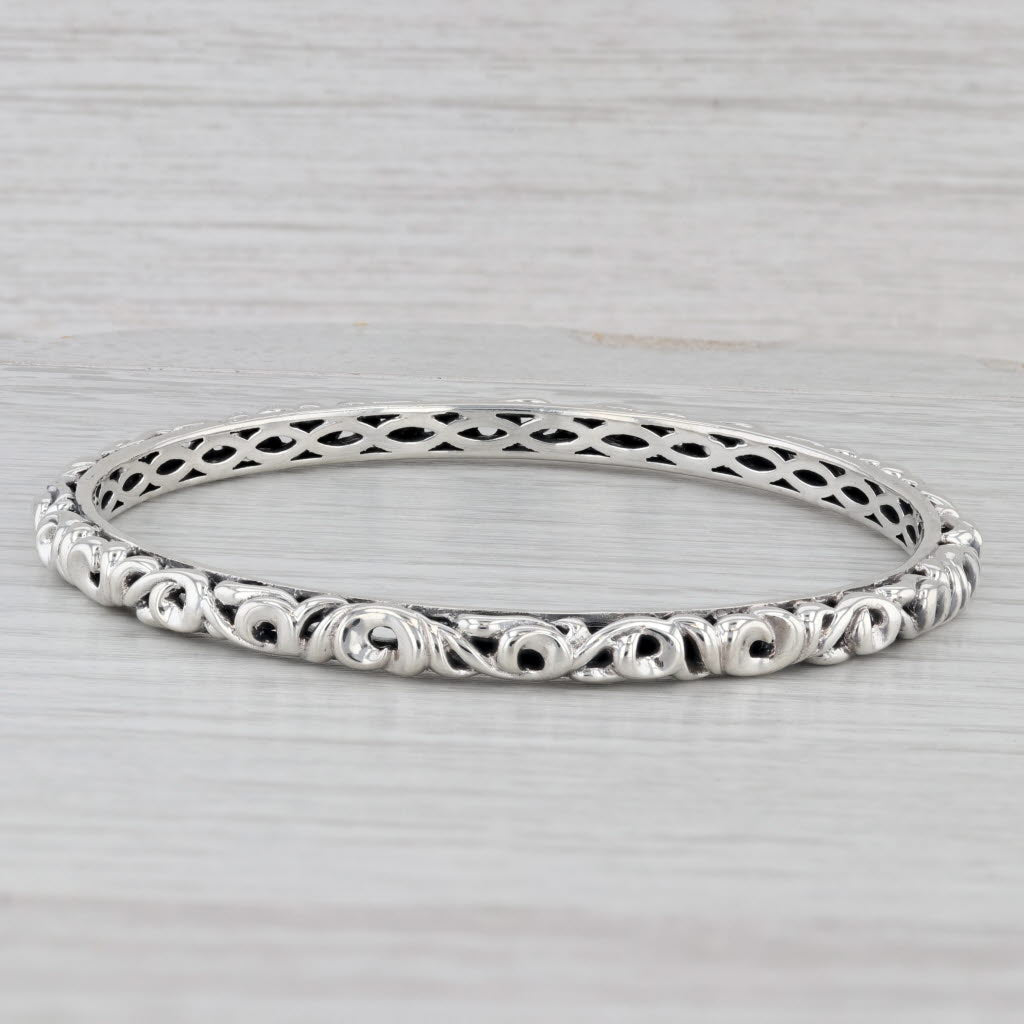 Charles Krypell I Love You Today Sapphire Bangle Bracelet Sterling Sil