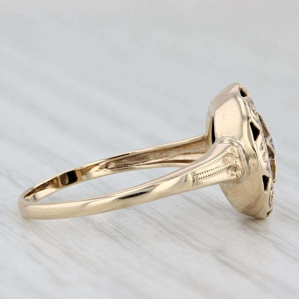 Vintage Order Eastern Star Ring 10k Gold Women's OES Masonic Signet Si