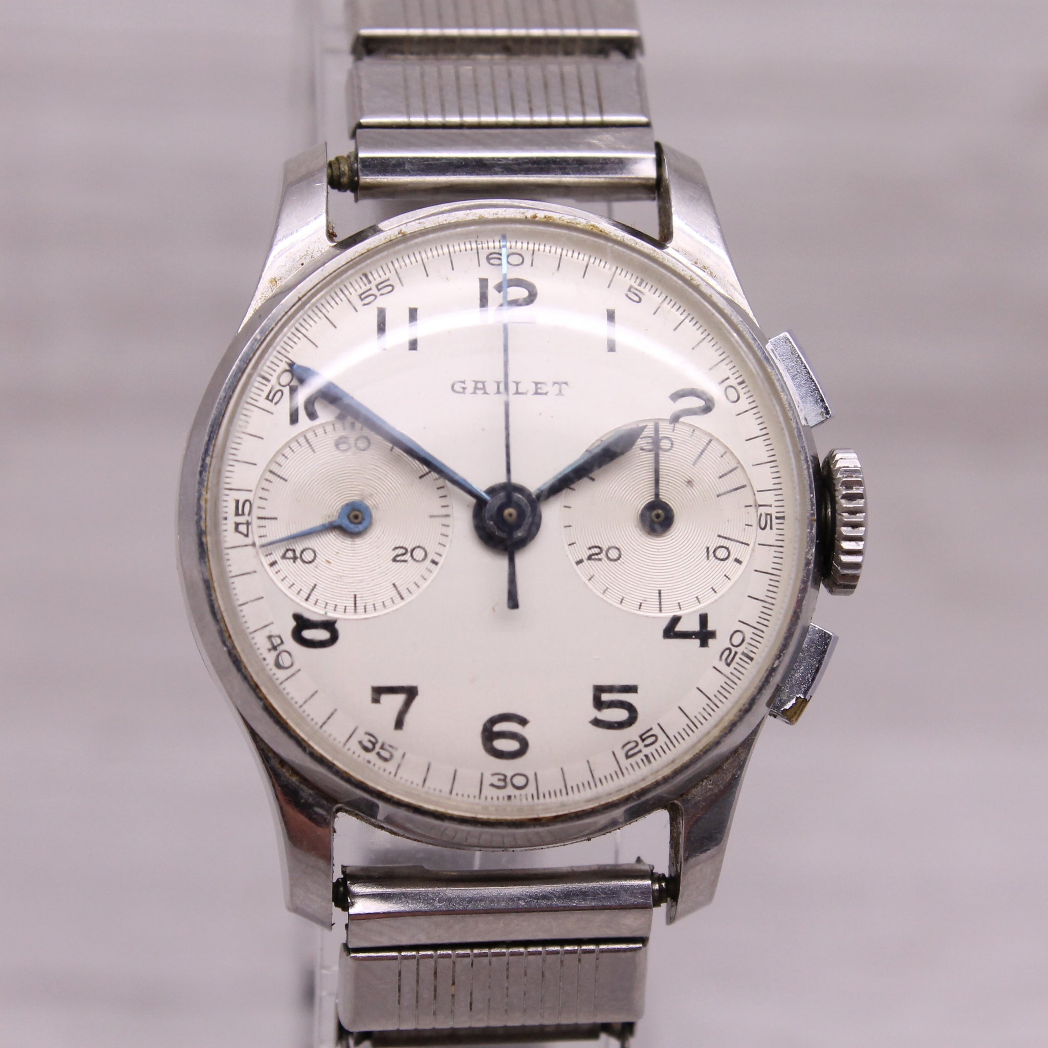 Vintage Gallet Multichron Petite Baby Chronograph 26mm Watch Valjoux 6