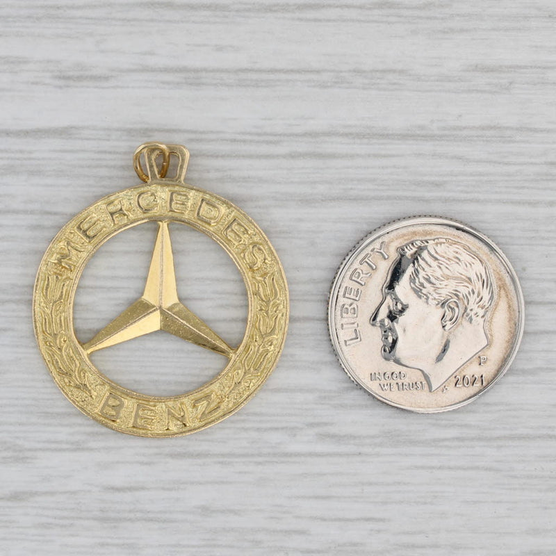 Mercedes Benz Emblem Logo Pendant 18k Yellow Gold Keepsake ...