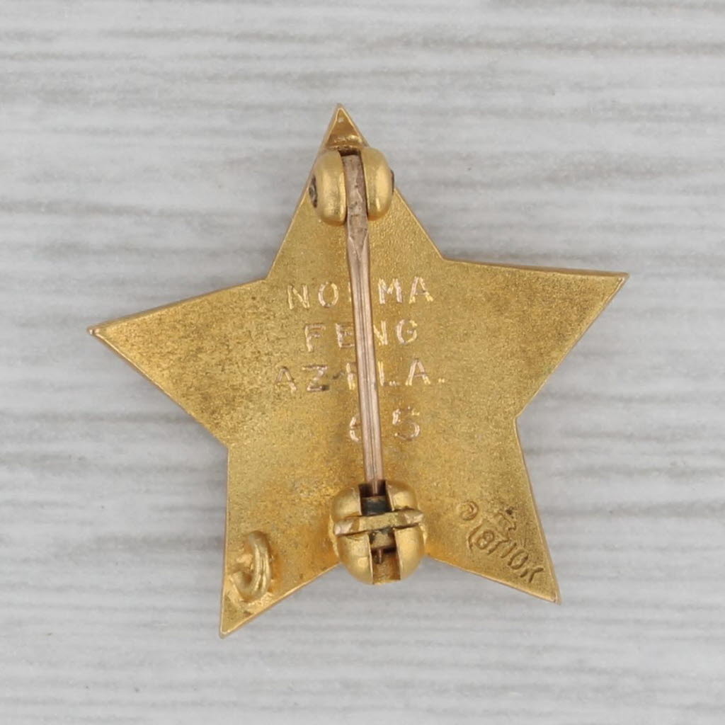 PEO Sorority Star Badge 10k Gold Vintage Nonprofit Society Pin ...