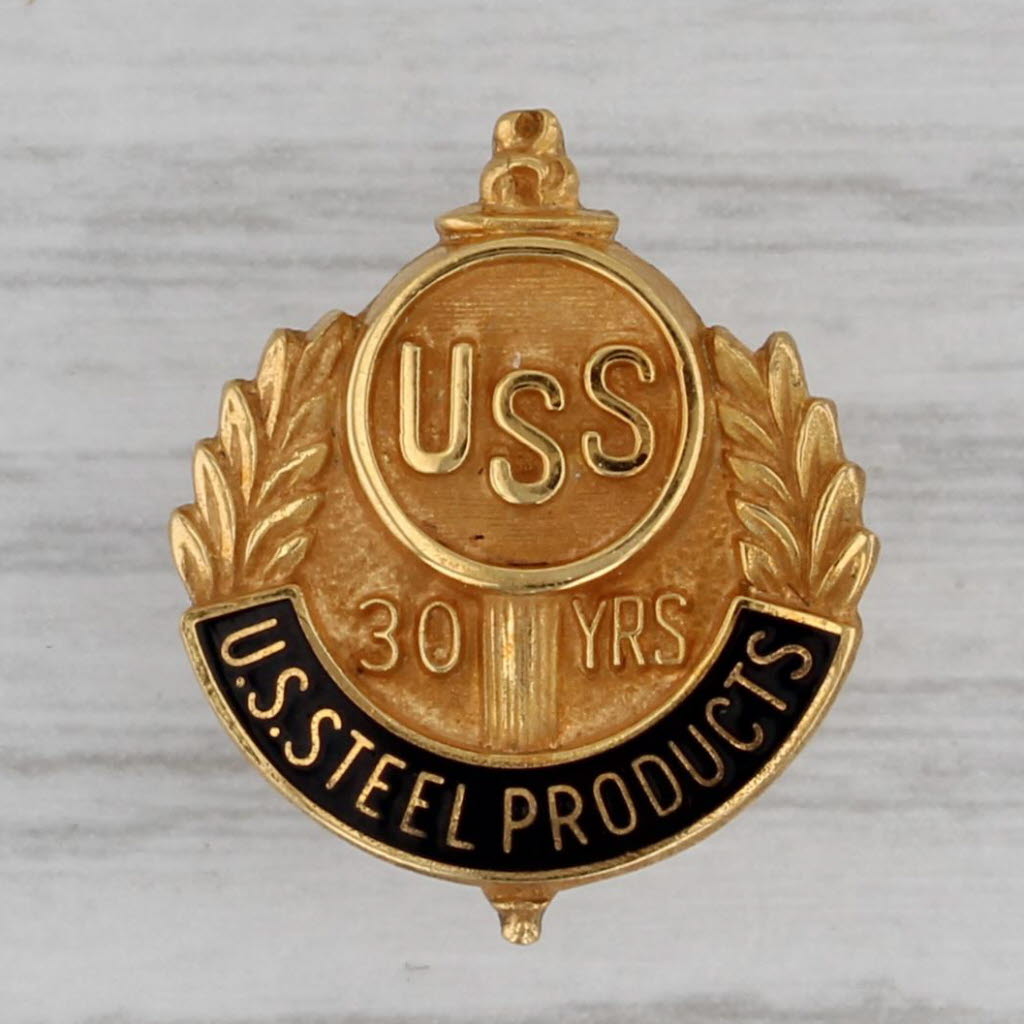 USS 30 Years United States Steel Corp Service Pin Gold Filled Vintage