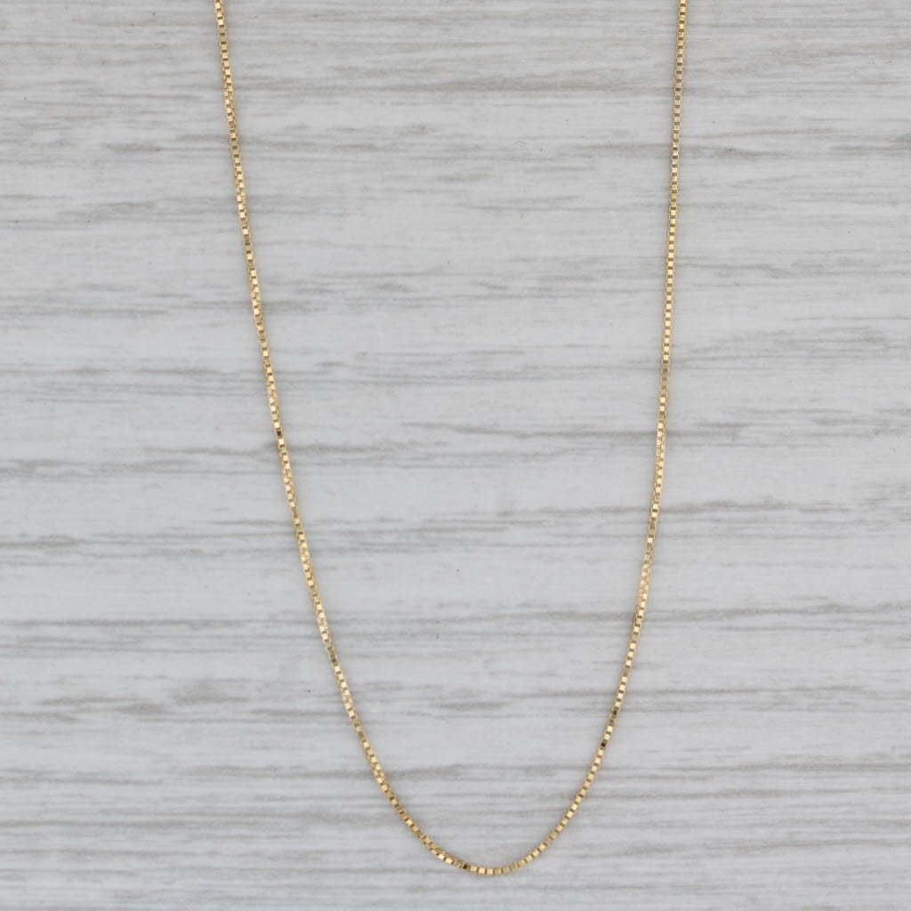 Fine Box Chain Necklace 14k Yellow Gold 16