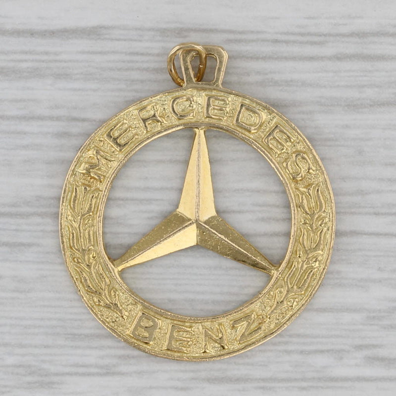 Mercedes Benz Emblem Logo Pendant 18k Yellow Gold Keepsake ...