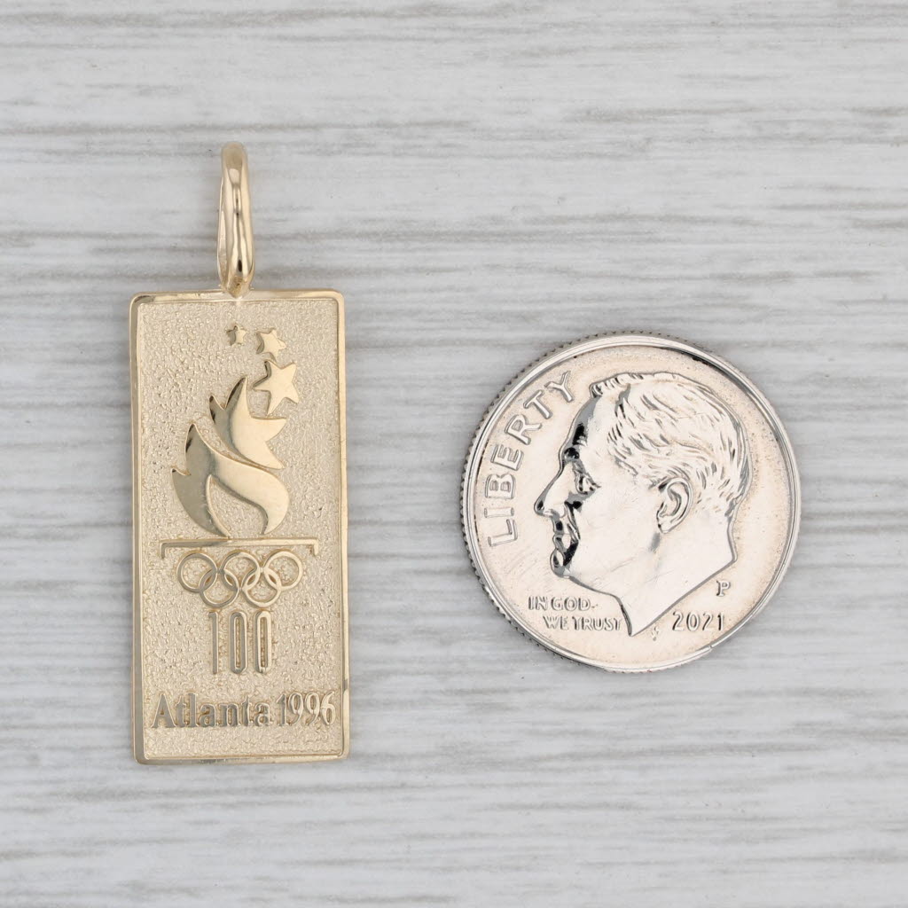 1996 Atlanta Olympics Pendant 14k Yellow Gold 100 Anniversary Torch