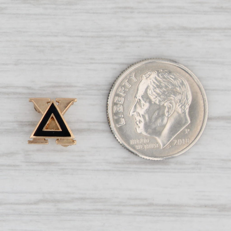 Vintage Delta Chi Sweetheart Pin 10k Gold Enamel Greek Fraternity Guar ...