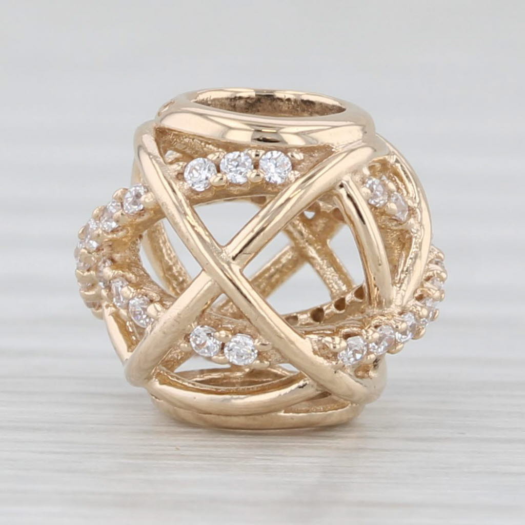Authentic Pandora Galaxy Bead Charm 14k Gold Cubic Zirconia 750827CZ A