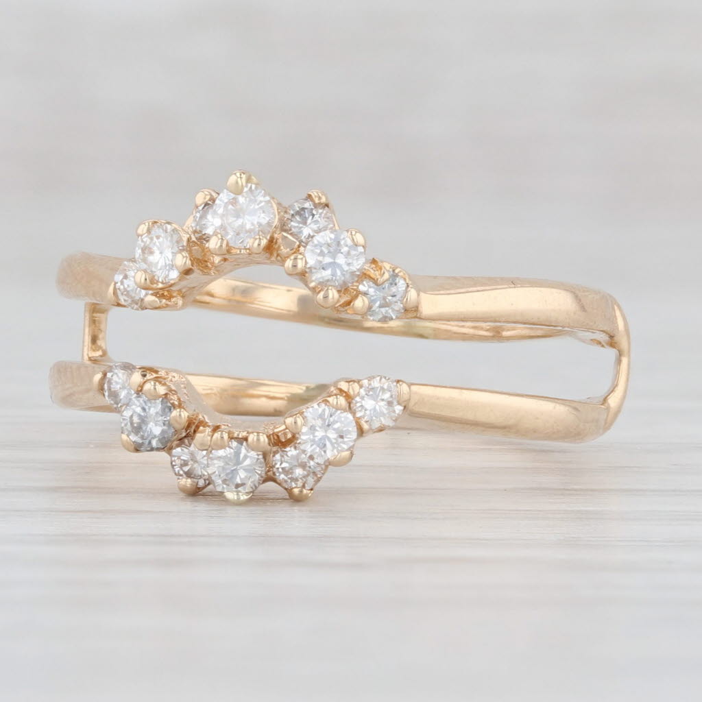 0.50ctw Diamond Ring Jacket Enhancer 14k Yellow Gold Size 8.5 Wedding