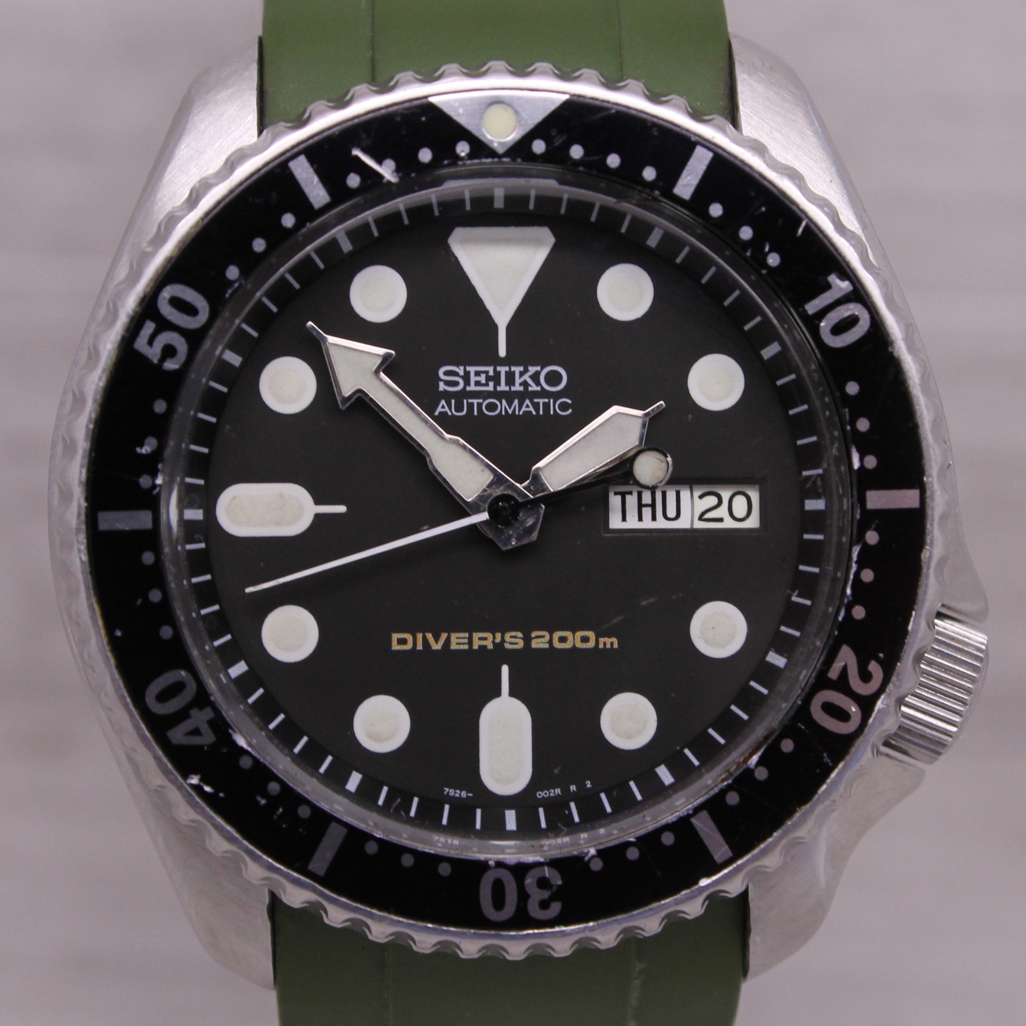 Seiko SKX007 Automatic 200m 42mm Steel Divers Watch W/Date 7S26-0020