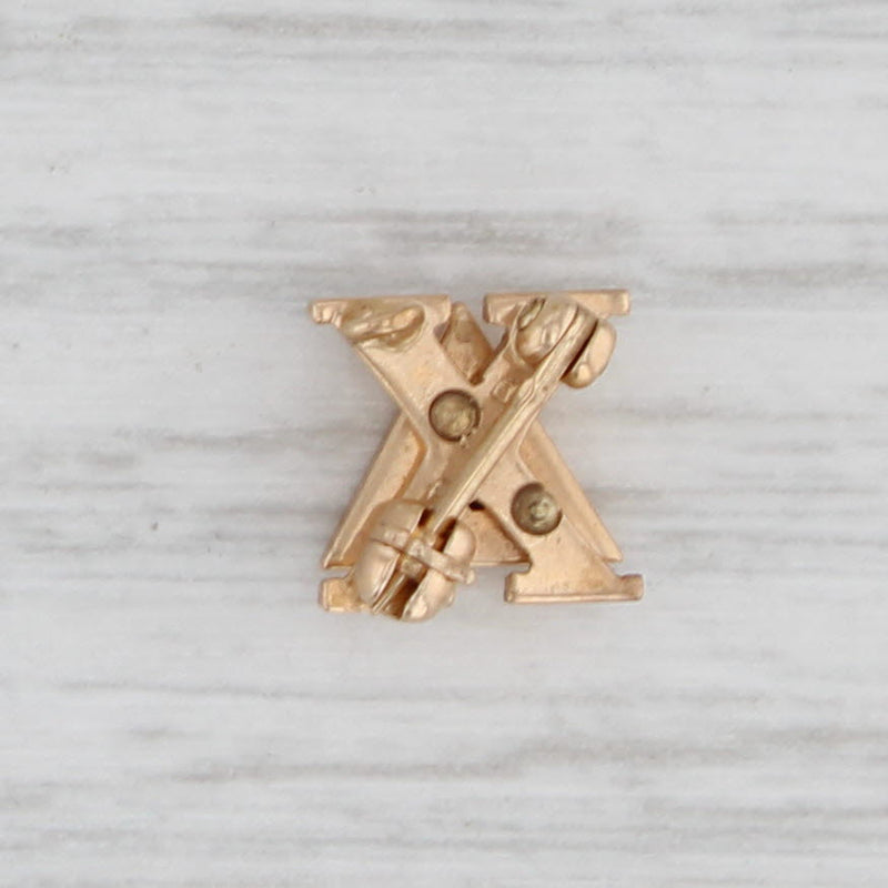 Vintage Delta Chi Sweetheart Pin 10k Gold Enamel Greek Fraternity Guar ...