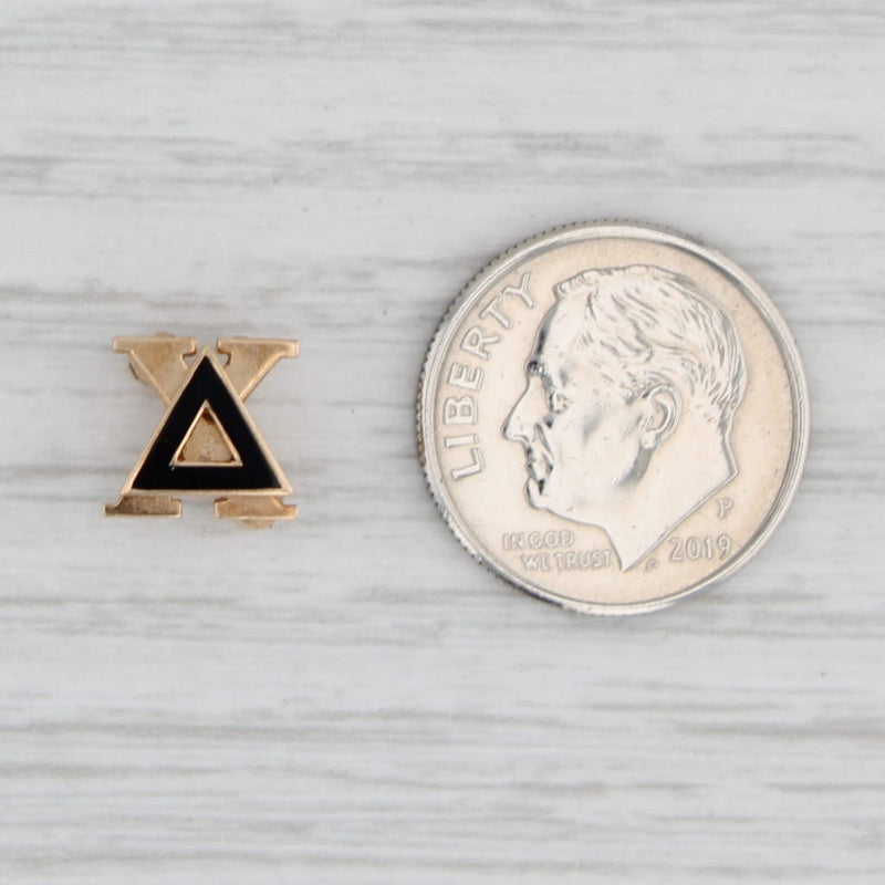 Vintage Delta Chi Sweetheart Pin Enamel 10k Gold Greek Fraternity Guar ...