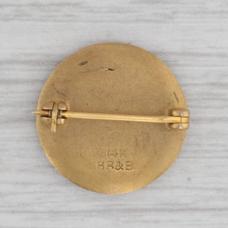 Colonial Dames Pin 14k Gold Blue Enamel Figural Member Lapel ...