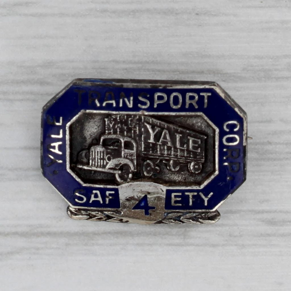 Yale Transport Corp 4 Years Safe Driver Award Pin Sterling Silver Vint