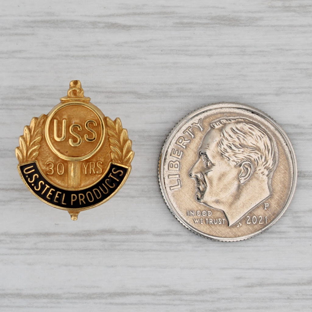 USS 30 Years United States Steel Corp Service Pin Gold Filled Vintage