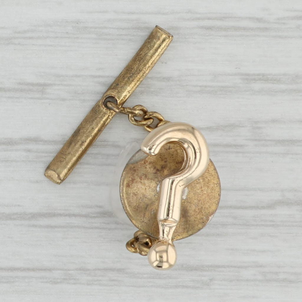 Vintage Question Mark Tie Tac Pin 14k Yellow Gold Suit Accessories
