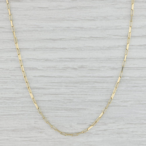 New 17.5" 1.5mm Elongated Box Chain 10k Yellow Gold Lobster Clasp
