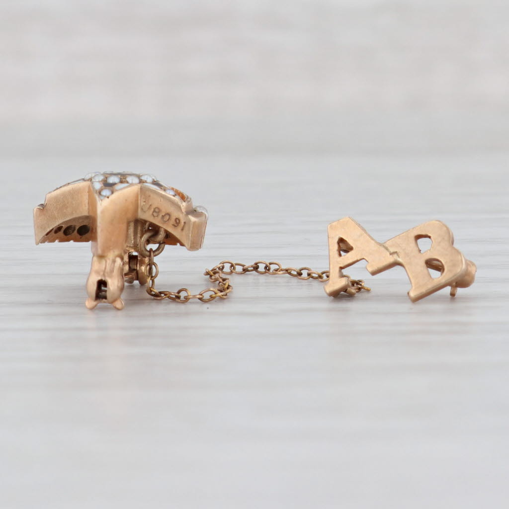 Kappa Sigma Fraternity Badge 10k Gold Pearls Skull Crescent Star w/ Gu ...