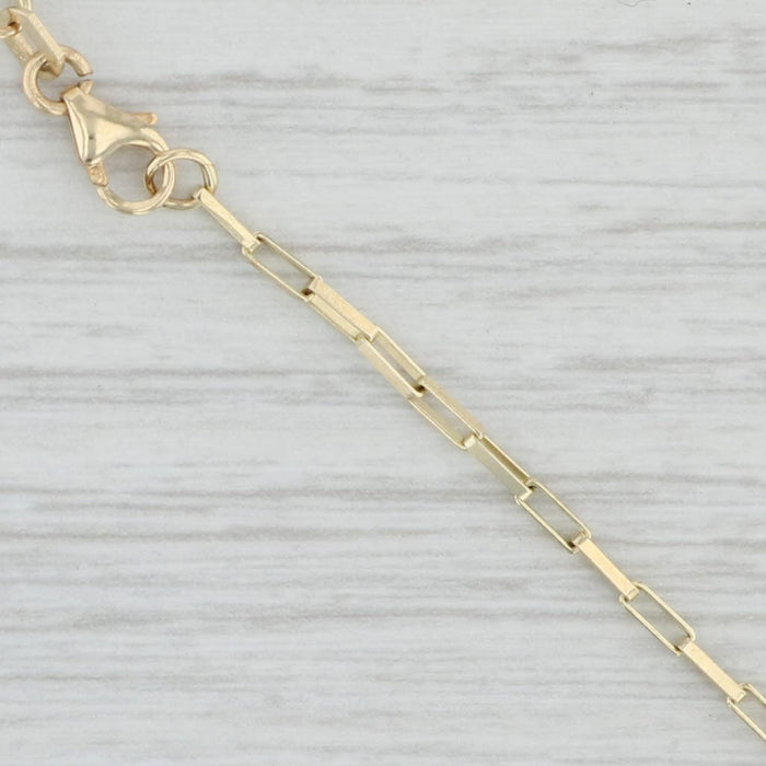 New 17.5" 1.5mm Elongated Box Chain 10k Yellow Gold Lobster Clasp