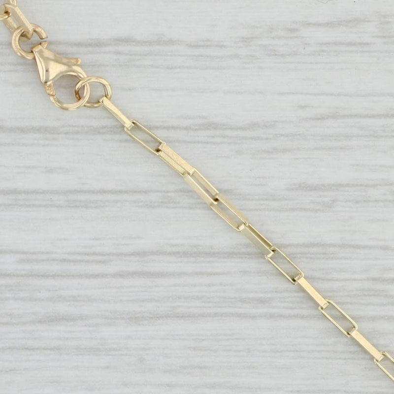 New 17.5" 1.5mm Elongated Box Chain 10k Yellow Gold Lobster Clasp