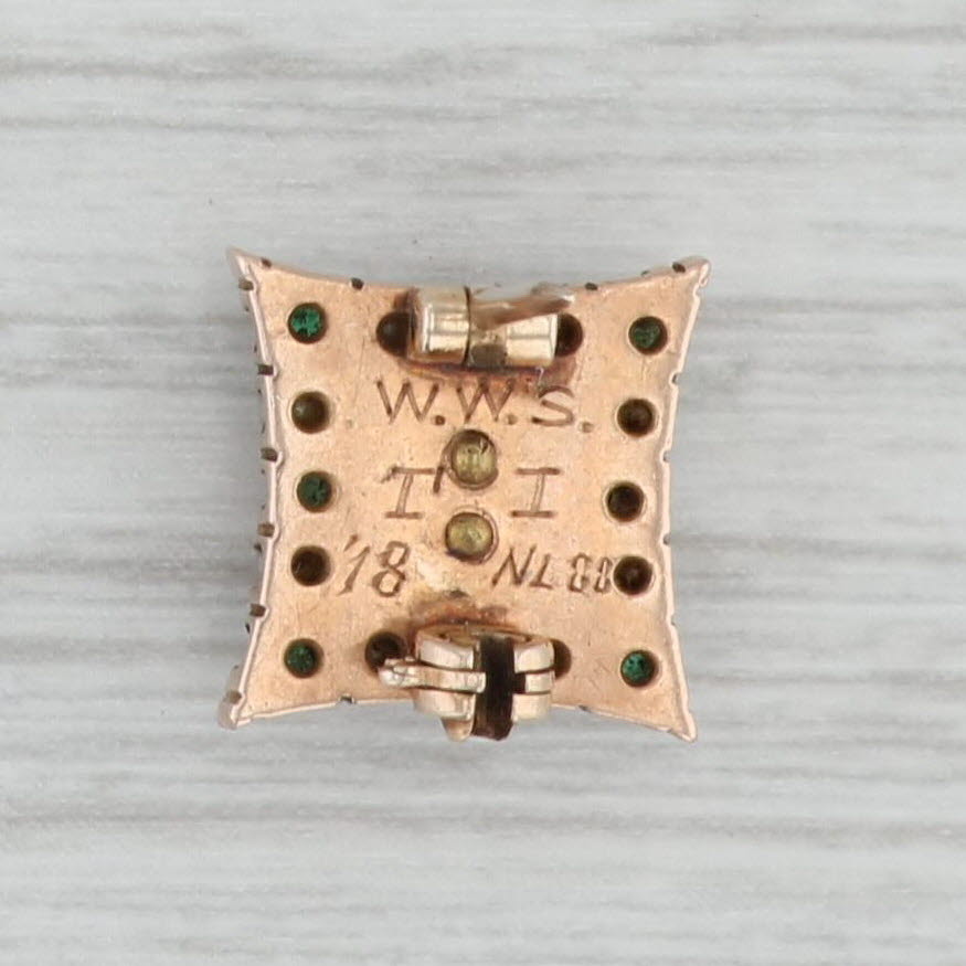 Antique Delta Tau Delta Fraternity Pin 14k Gold Pearl Emerald 1918 Gre ...