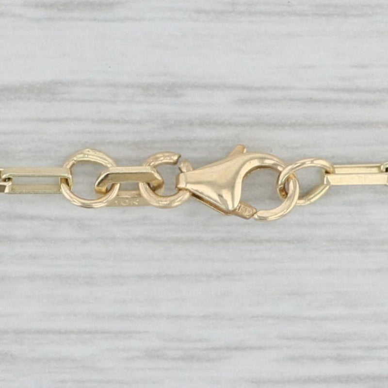 New 17.5" 1.5mm Elongated Box Chain 10k Yellow Gold Lobster Clasp