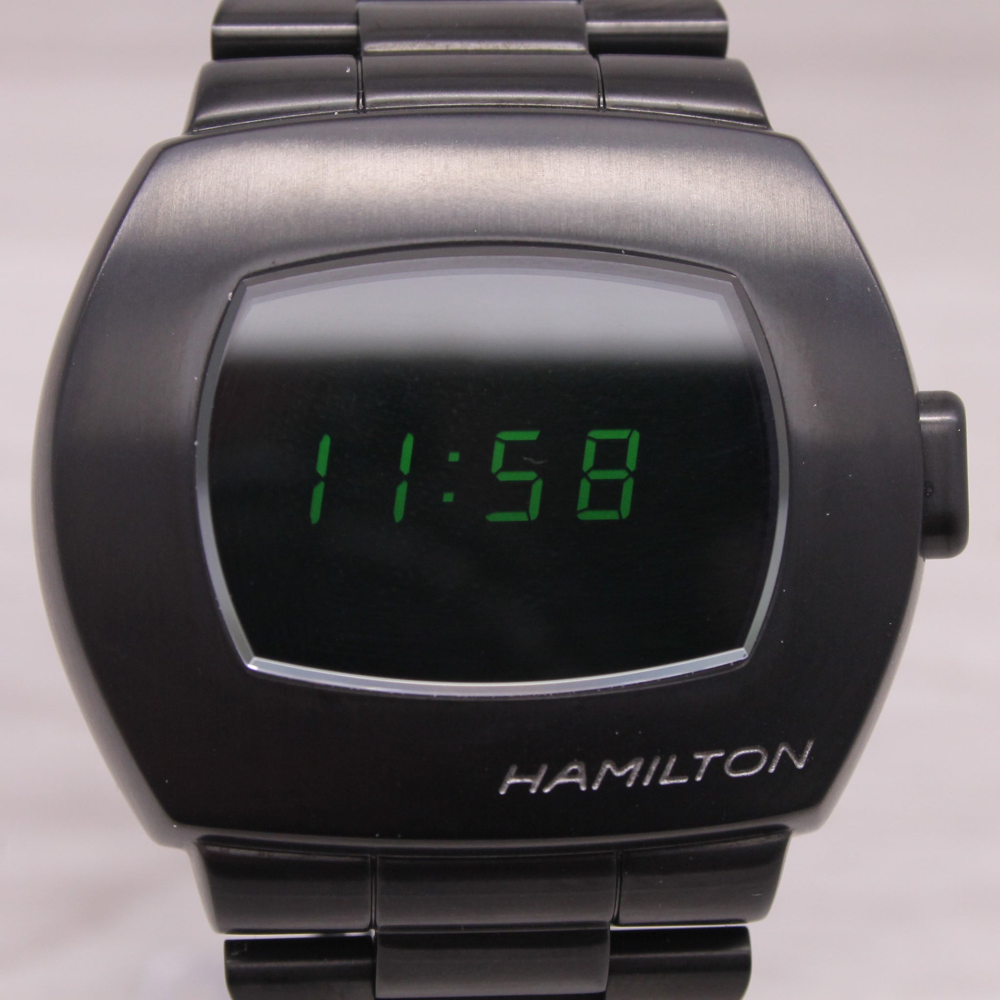 Hamilton Matrix PSR MTX Mens 41mm Black PVD Digital Wrist Watch Bracel