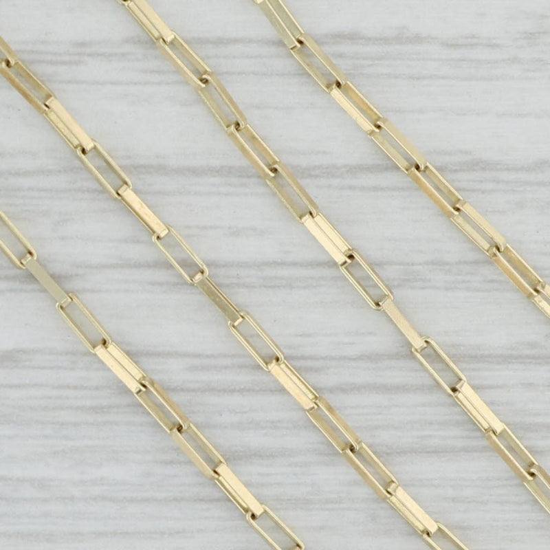 New 17.5" 1.5mm Elongated Box Chain 10k Yellow Gold Lobster Clasp