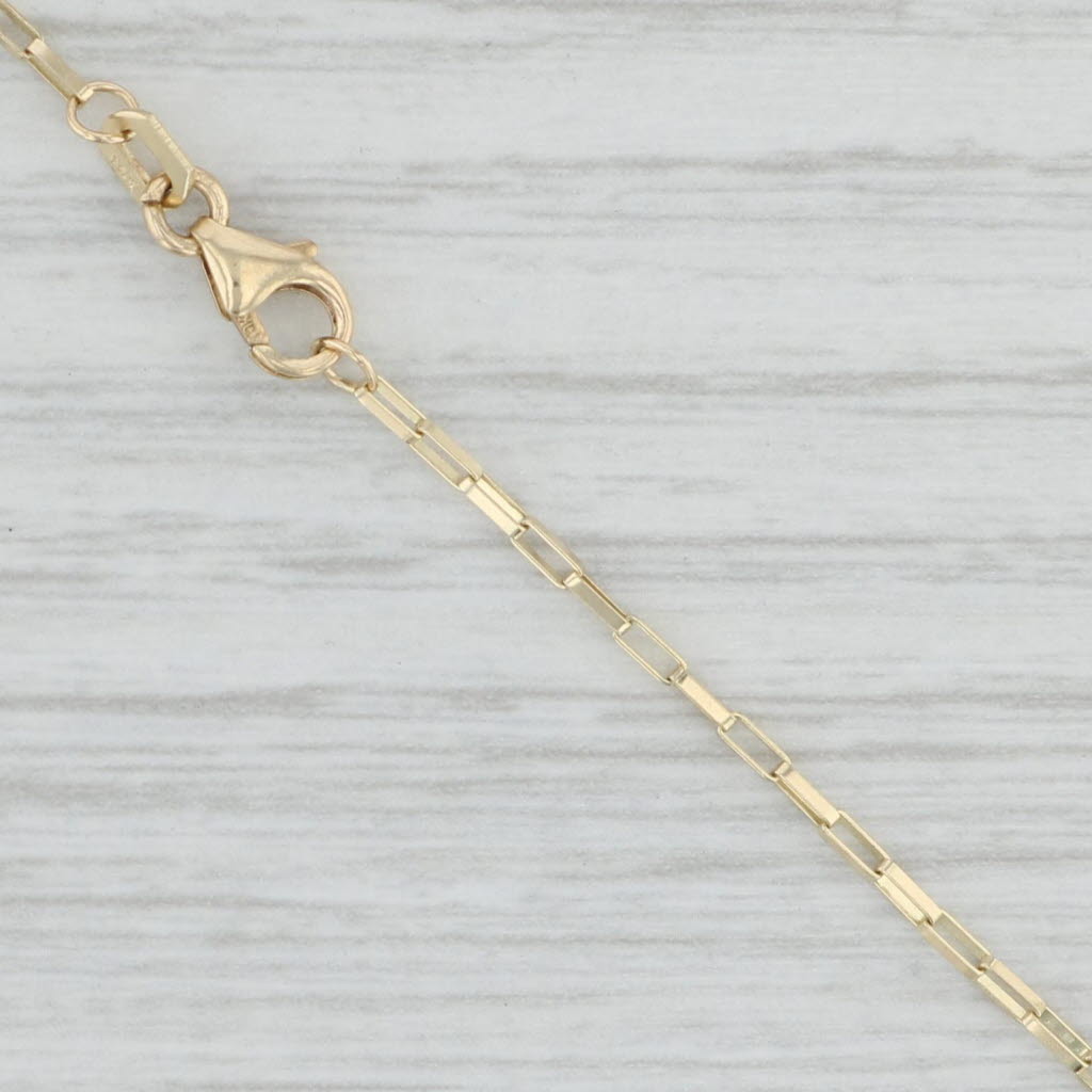 17.5" New Elongated Box Chain 10k Yellow Gold Lobster Clasp 1.2mm
