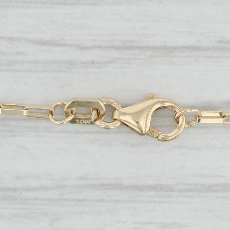 17.5" New Elongated Box Chain 10k Yellow Gold Lobster Clasp 1.2mm ...